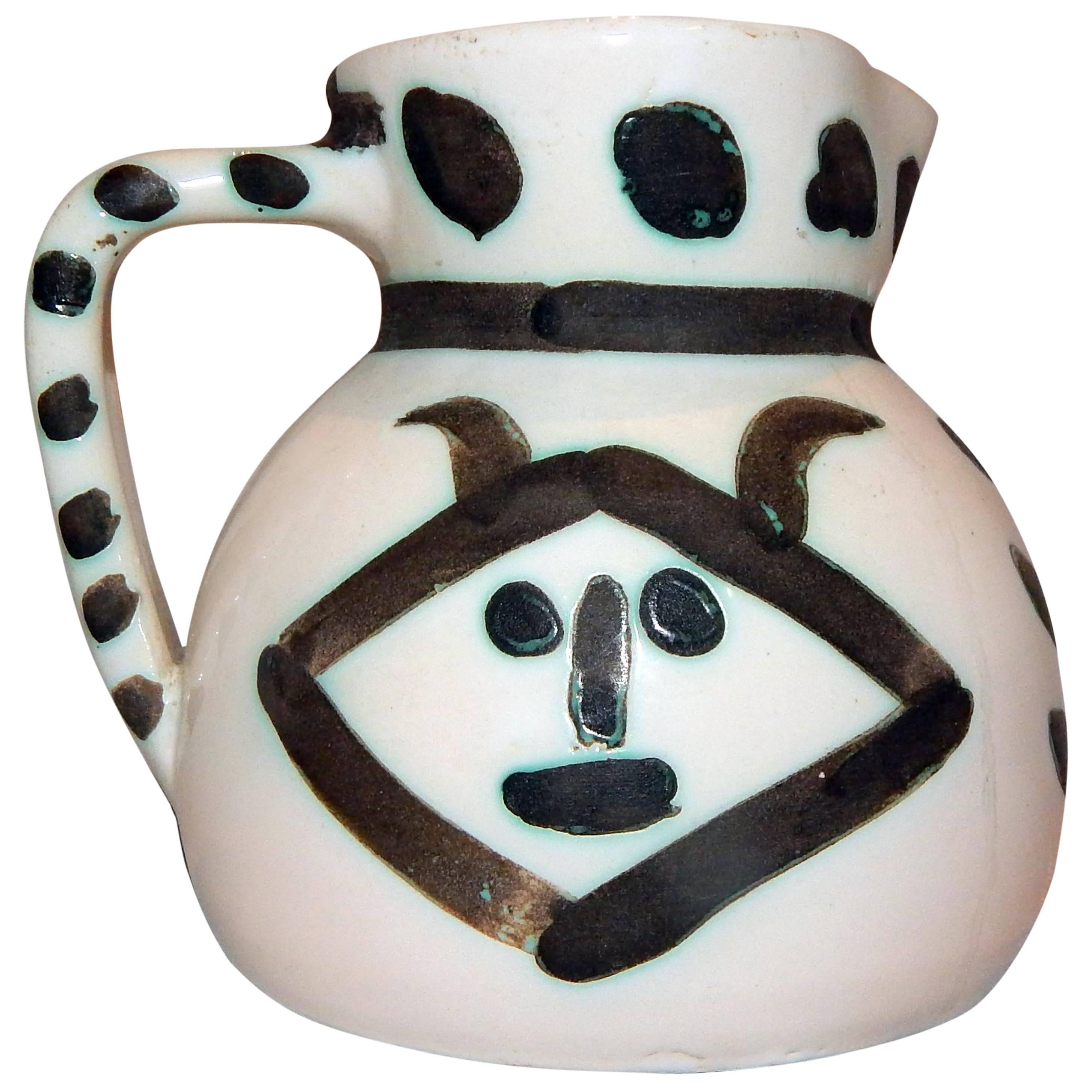Pablo Picasso Ceramic Glazed Earthenware Pitcher "Tetes" at 1stDibs