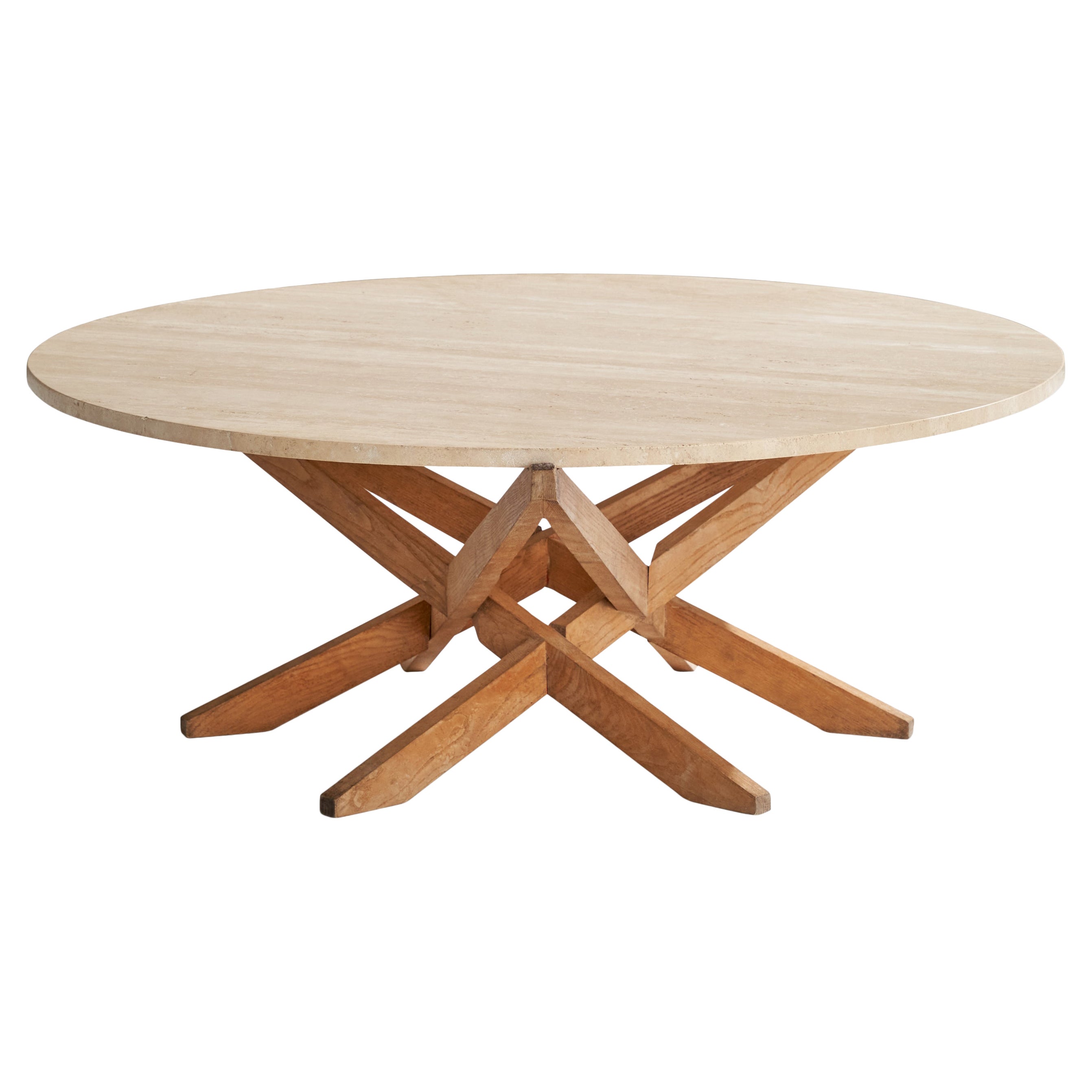 American Designer, Coffee Table, Ash, Travertine, USA, 1970s For Sale ...