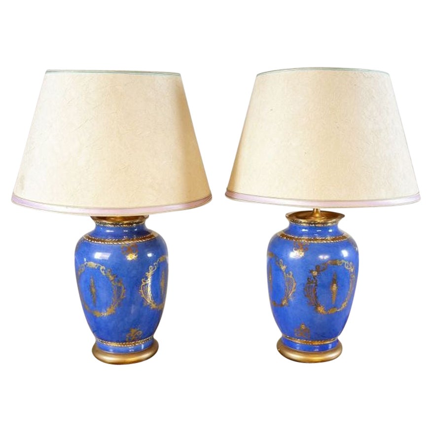 Pair of Vintage Ceramic Electric Lamps From the Late 20th Century For ...