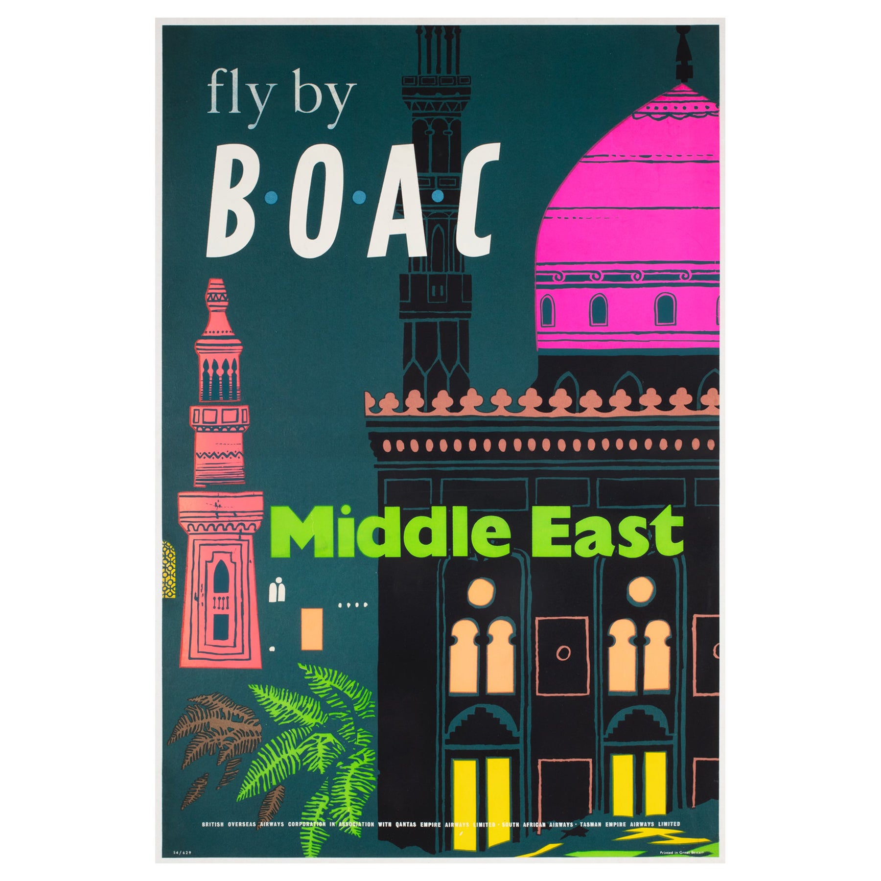 BOAC Africa 1956 Travel Advertising Poster, Maurice Laban For Sale at ...