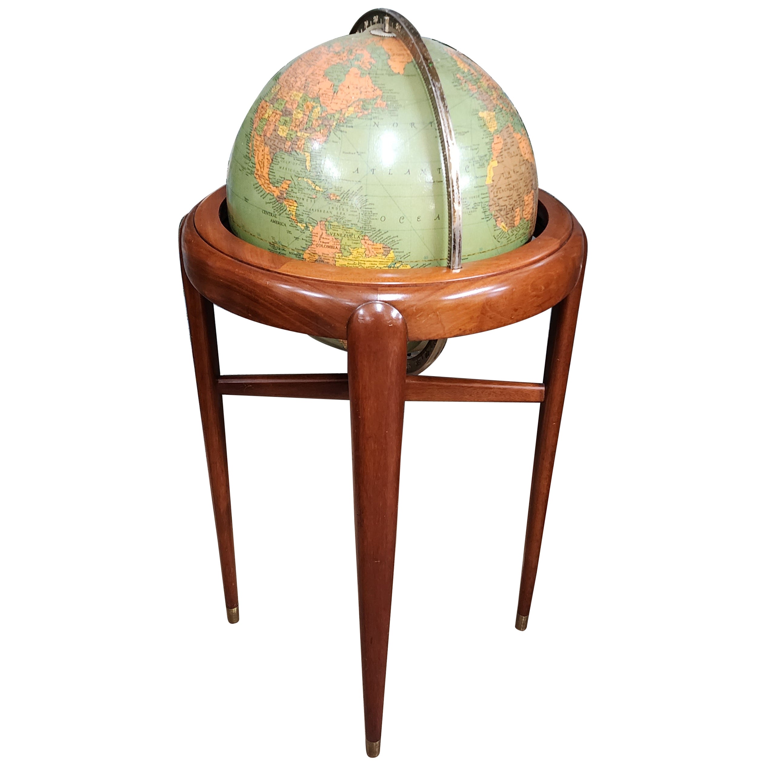 Vintage Mid Century Modern Globe by Replogle For Sale at 1stDibs