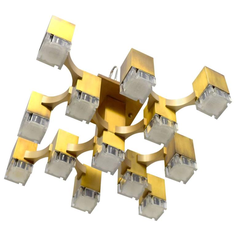 Gaetano Sciolari Cubic Flush Mount Light Fixture at 1stDibs