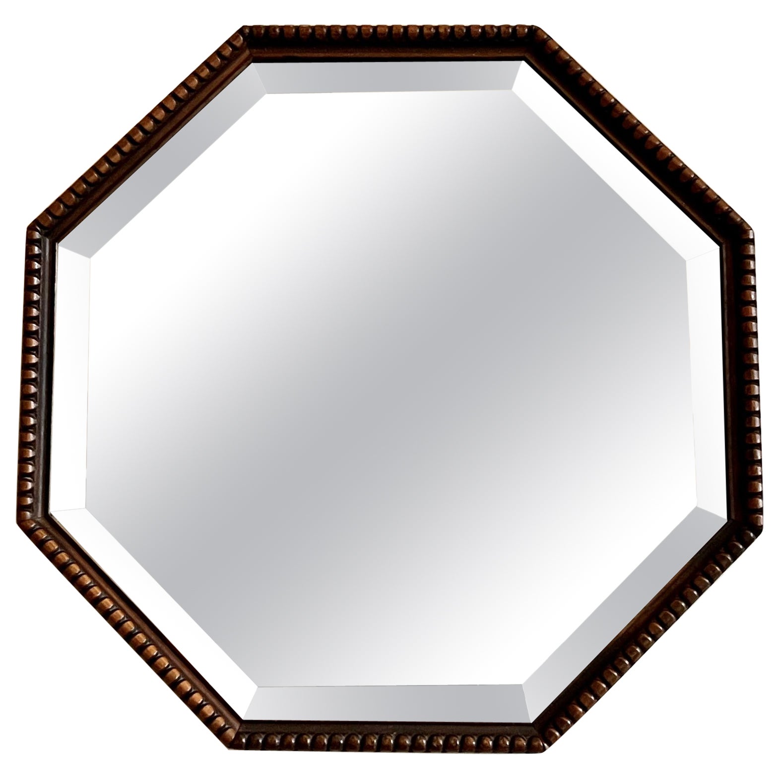 Arts and Crafts / Art Deco antique octagonal wall mirror with beaded ...