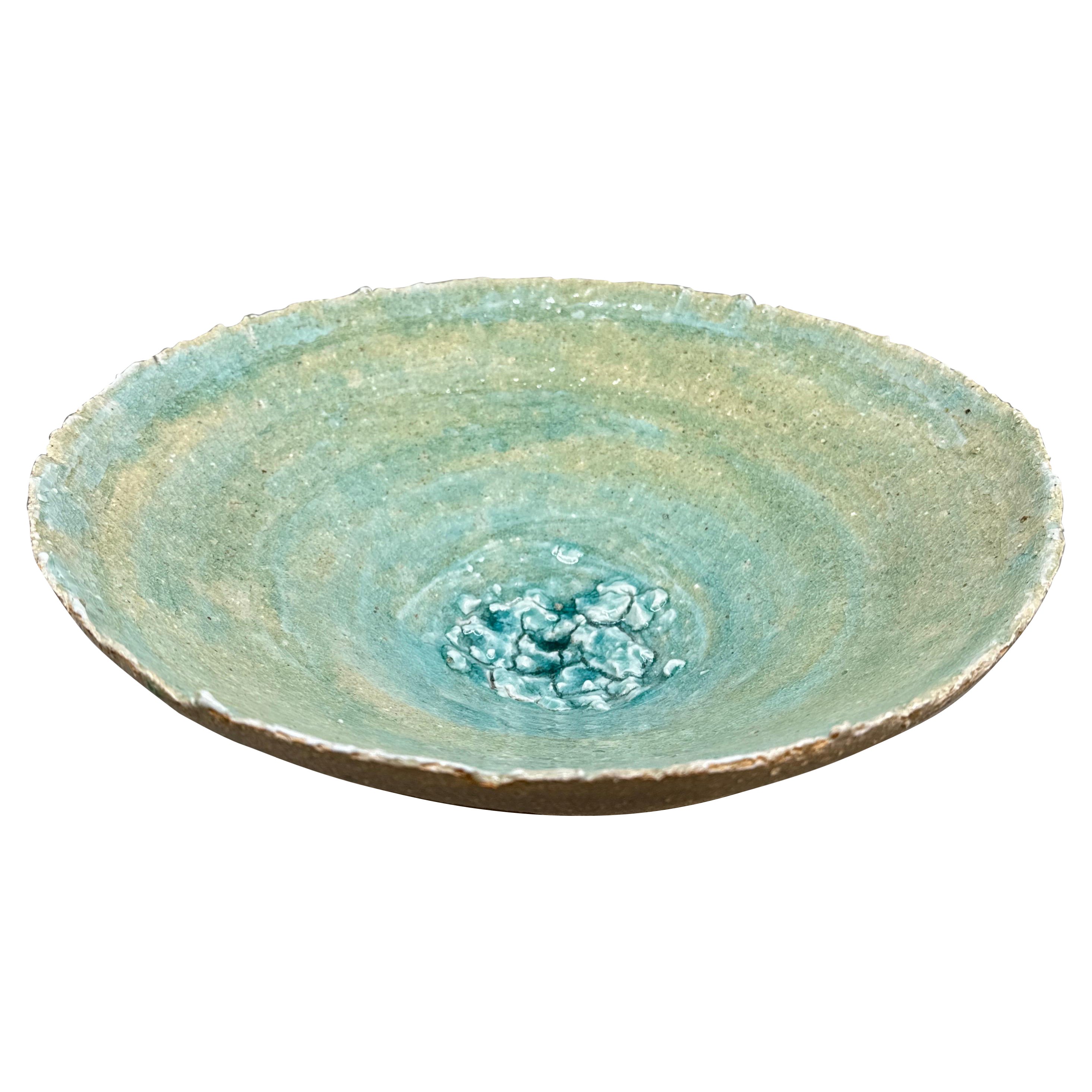 Handcrafted Textured Ceramic Mug sculpture with Organic Blue Glaze For ...