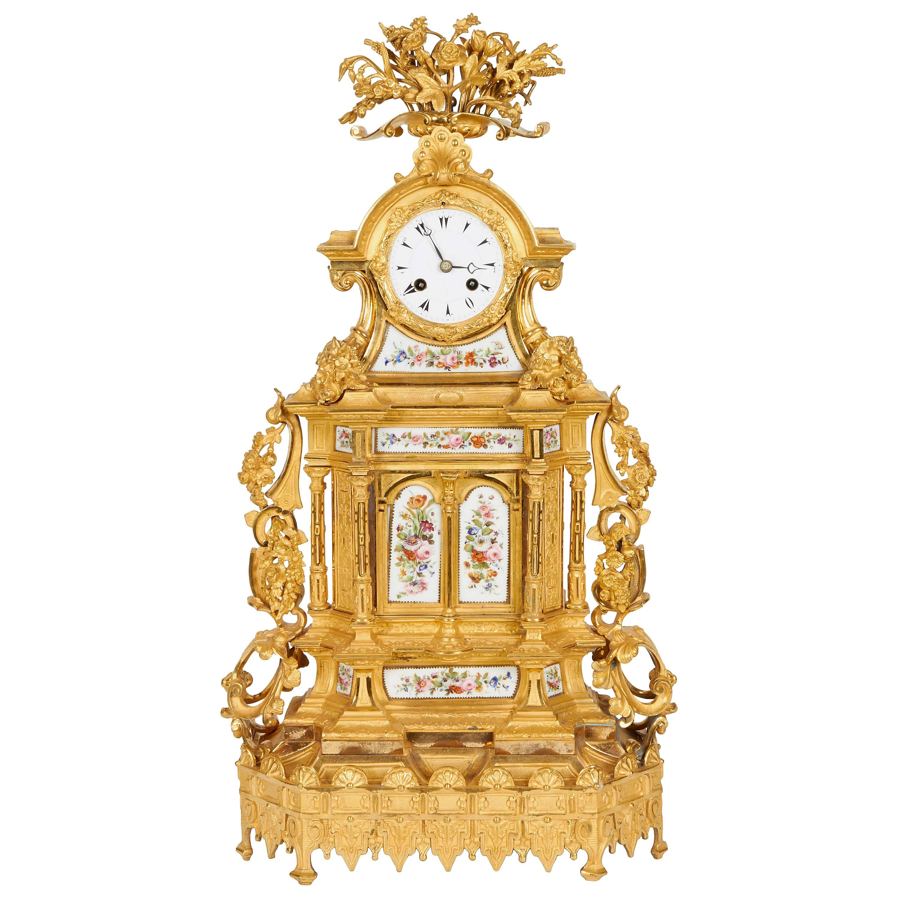 Napoleon III French Ormolu Bronze Opaline-Mounted Clock for Ottoman ...