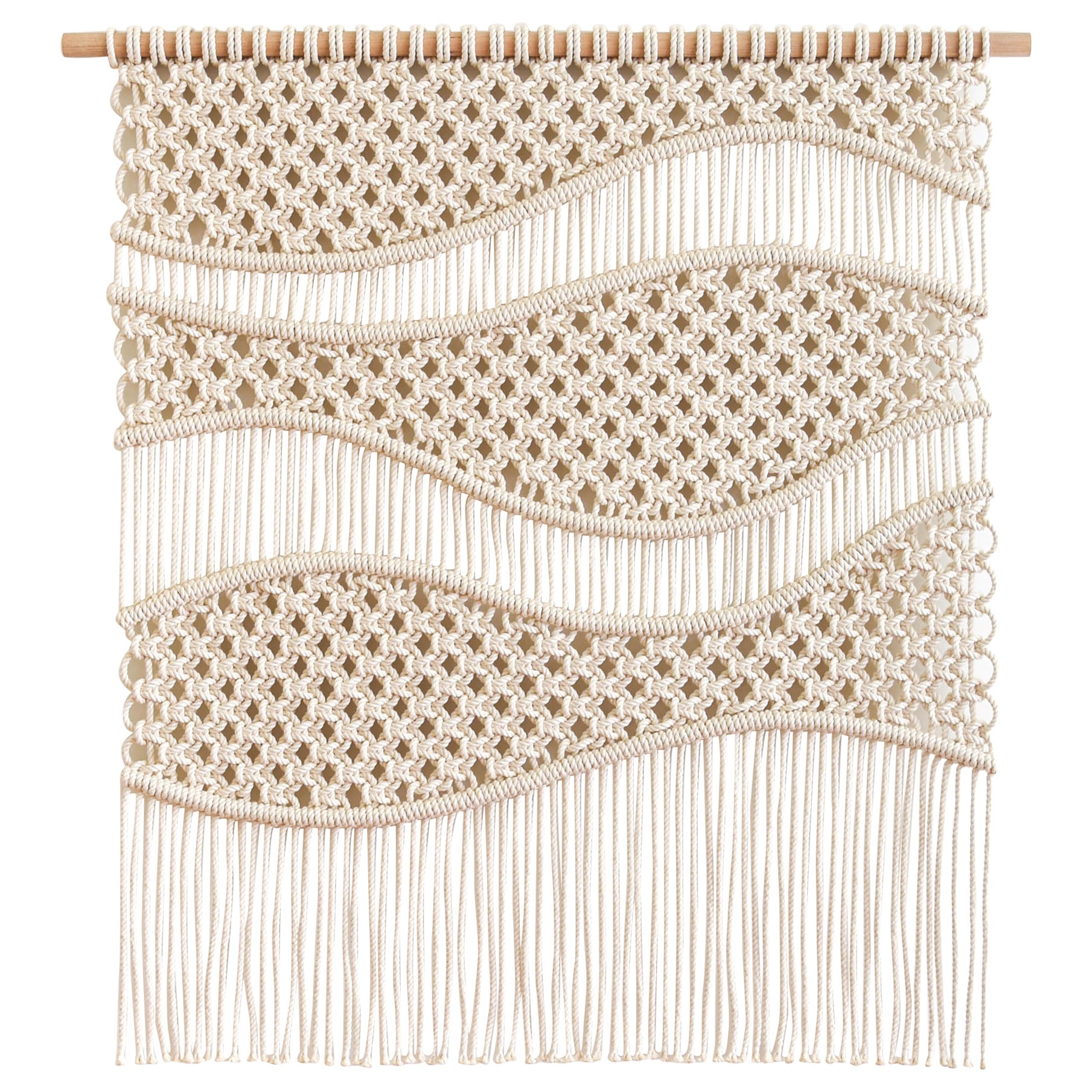 Fiber Art Tapestry, Macrame / Woven Wall Hanging, VITRUM 82 by TAMAR SAMPLONIUS For Sale at 1stDibs