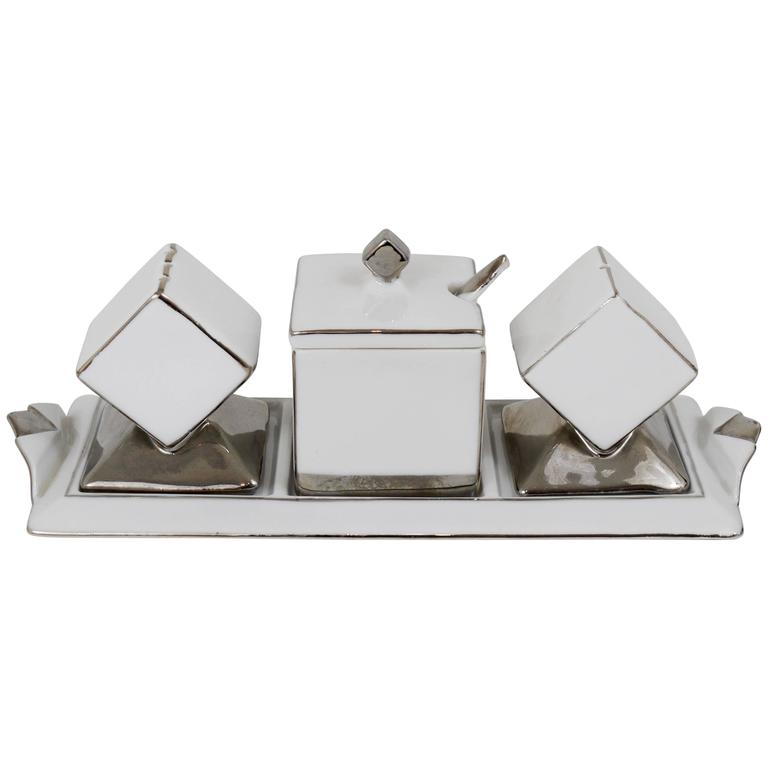 1930s Constructivism Condiment Set, Czechoslovakia, 1930s at 1stDibs