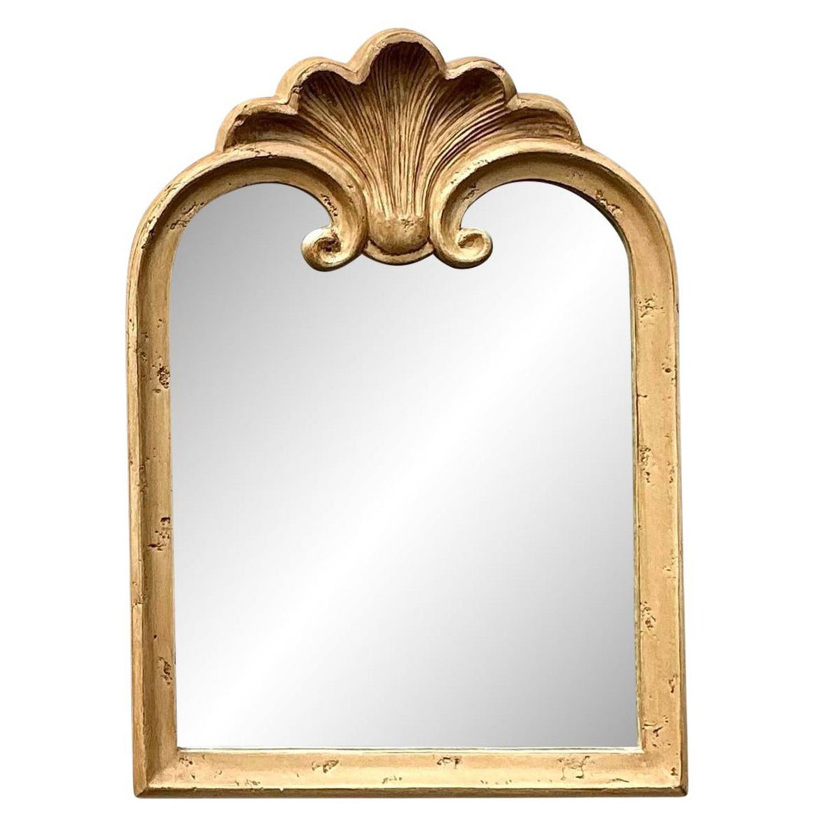 Vintage Coastal Plaster Clamshell Mirror For Sale at 1stDibs