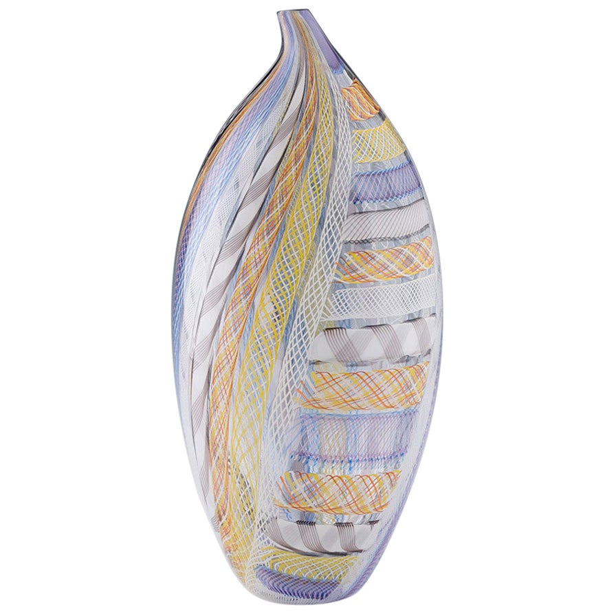 Mike Hunter Millefiori Glass Vase For Sale at 1stDibs