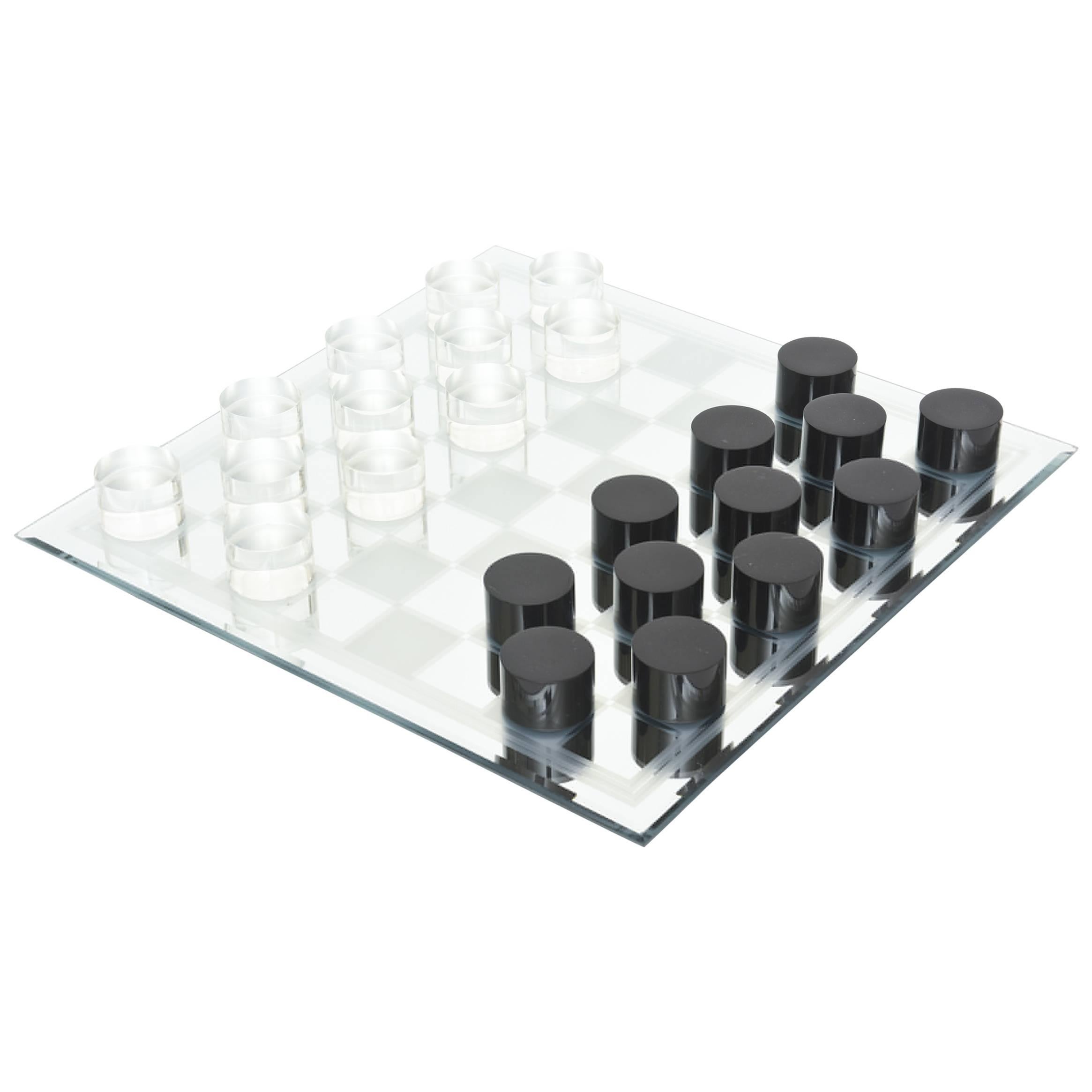 Vintage Mirrored Glass and Lucite Checkers Game at 1stDibs | glass ...