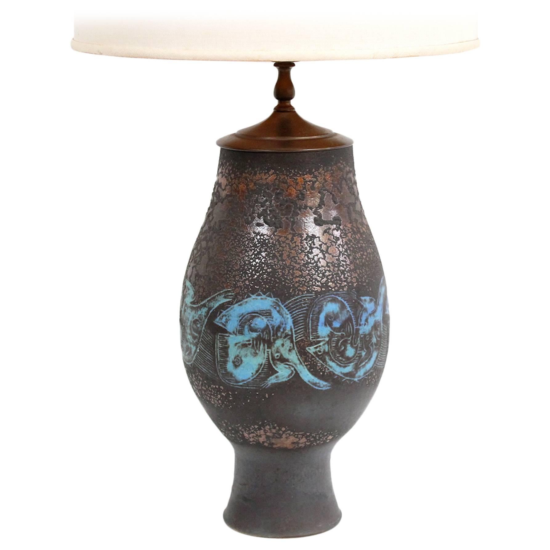 Edwin and Mary Scheier Pottery Lamp at 1stDibs
