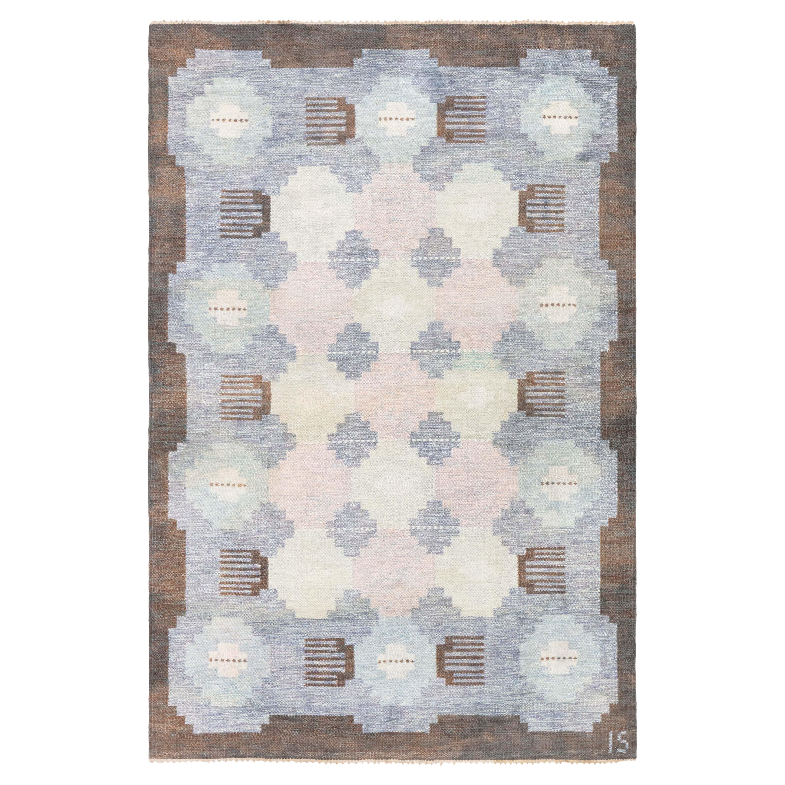 Doris Leslie Blau Swedish Flat Woven Rug by Ingegerd Silow For Sale at ...