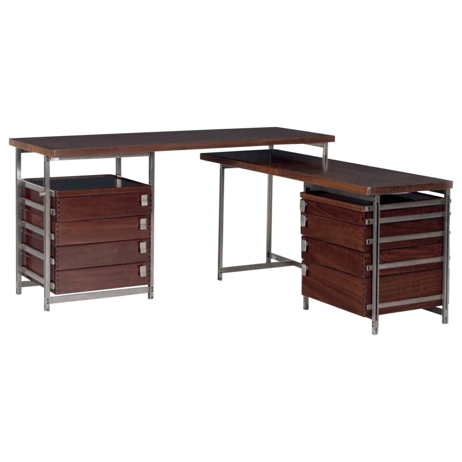 Large Partner Desk with a Pair of Containers by Dieter Rams, Vitsoe ...