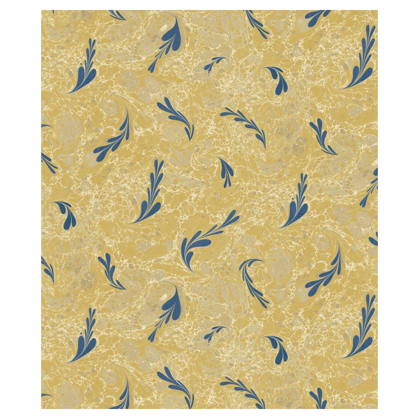 Rupert Bevan blue Fabian Fern wallpaper - vinyl base For Sale at 1stDibs