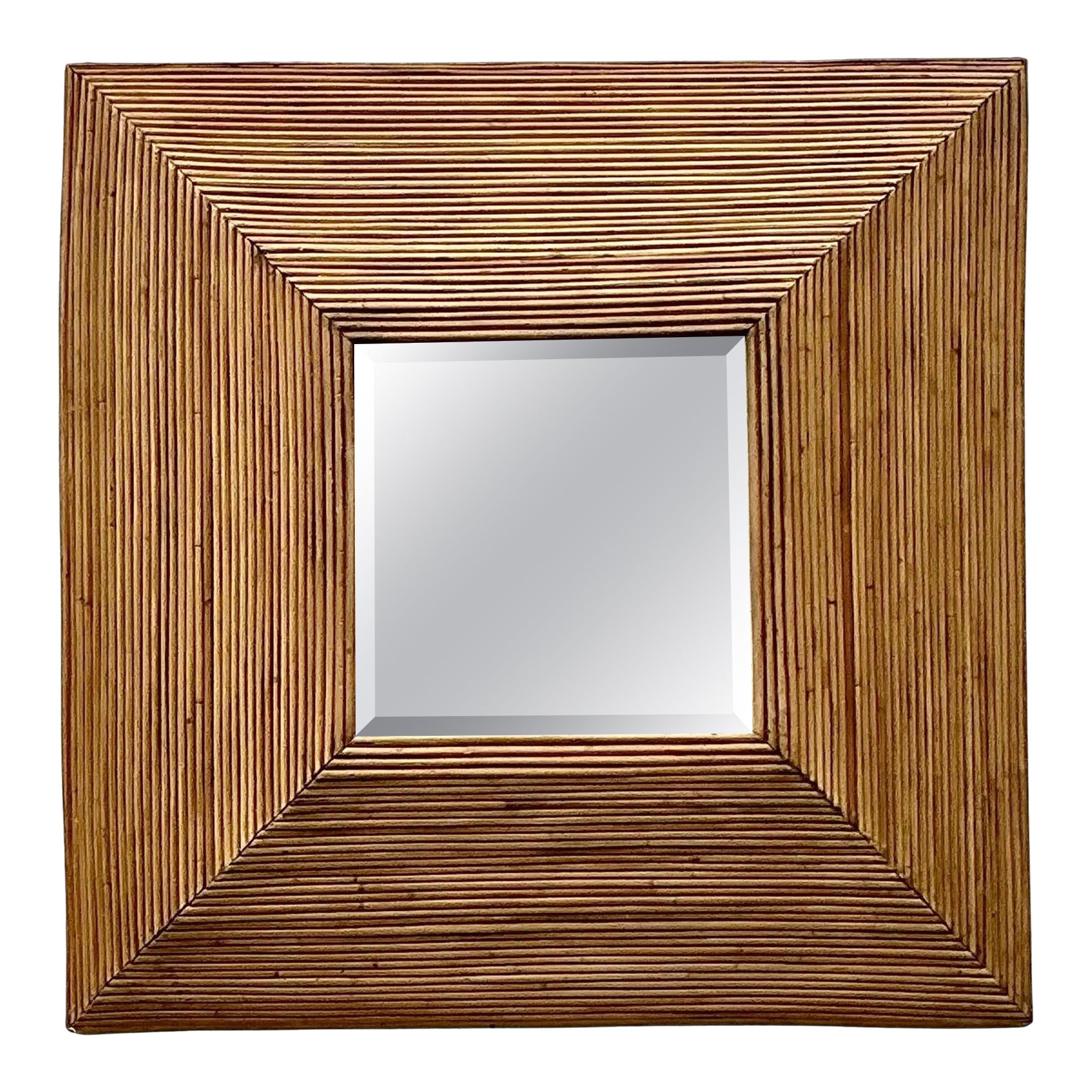 Vintage Coastal Pencil Reed Mirror For Sale at 1stDibs