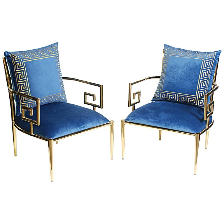 Greek Key Design Armchairs For Sale at 1stDibs