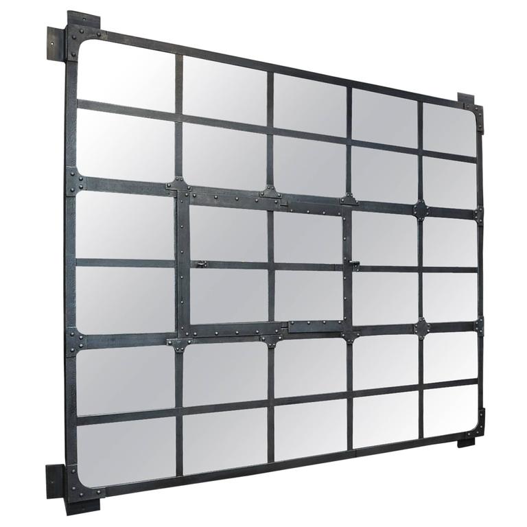 1900s Industrial Big French Riveted Window Factory Mirror at 1stDibs ...