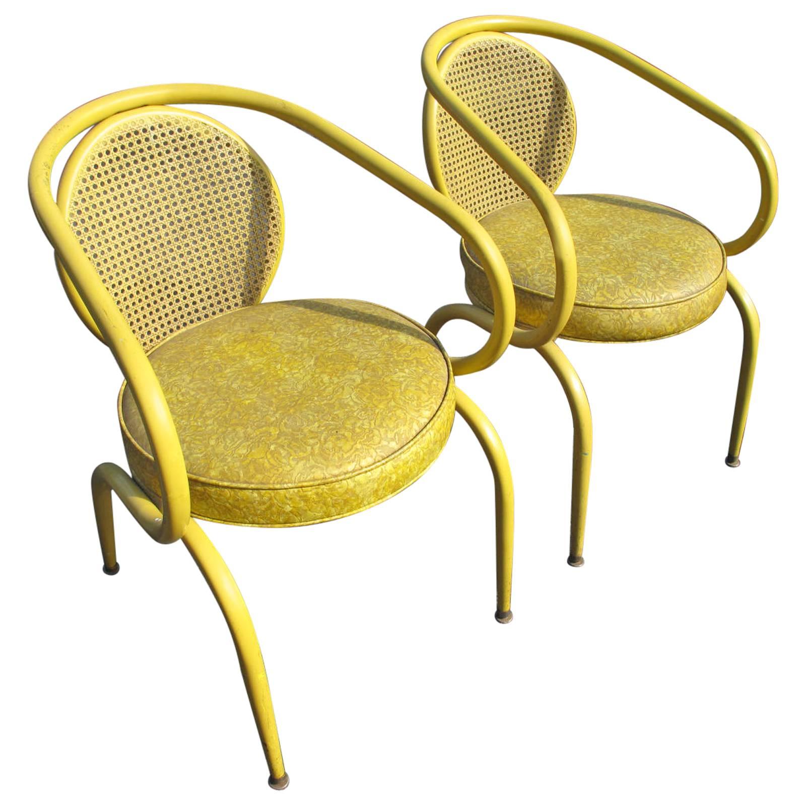 Pair of Curvilinear Outdoor Chairs at 1stDibs