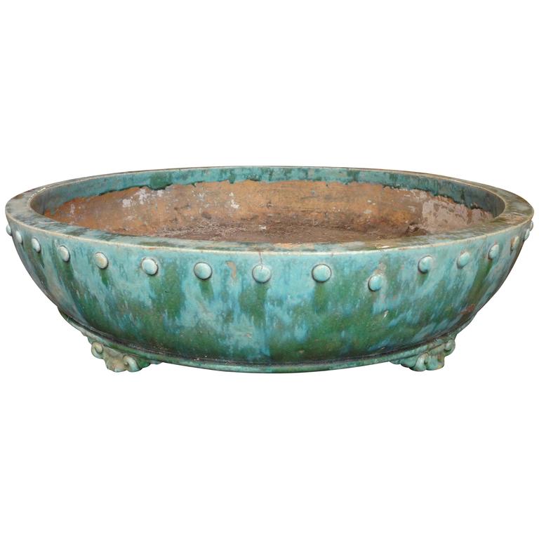 Large Chinese Turquoise Bonsai Tree Planter at 1stDibs