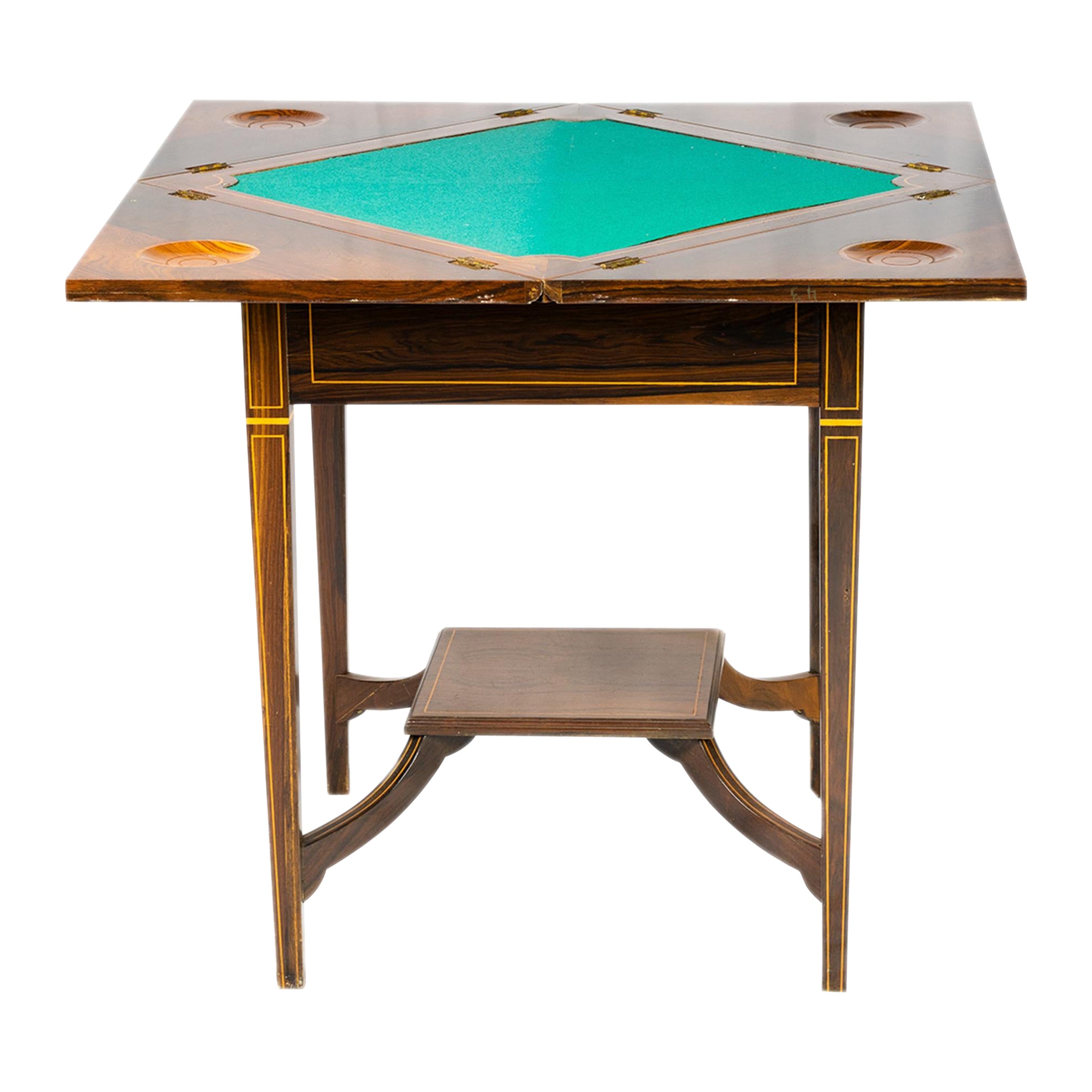 Tigerwood Victorian Handkerchief Table, 19th Century For Sale at 1stDibs