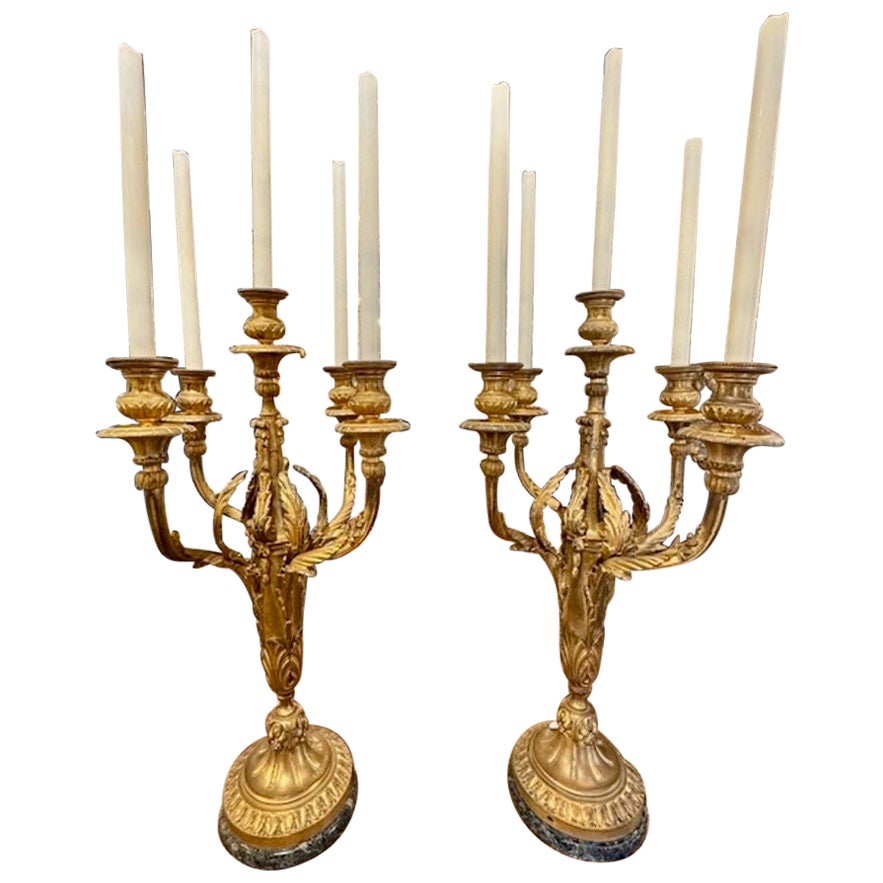 Pair of 19th Century French Empire Style Candelabras with 7 Lights For ...