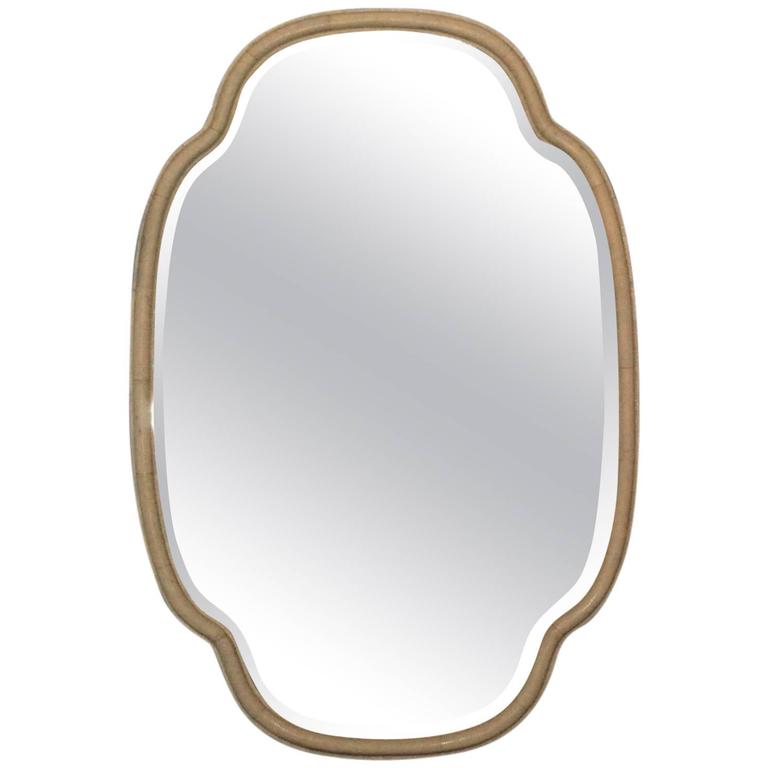 Large Elegant Shagreen Mirror at 1stDibs