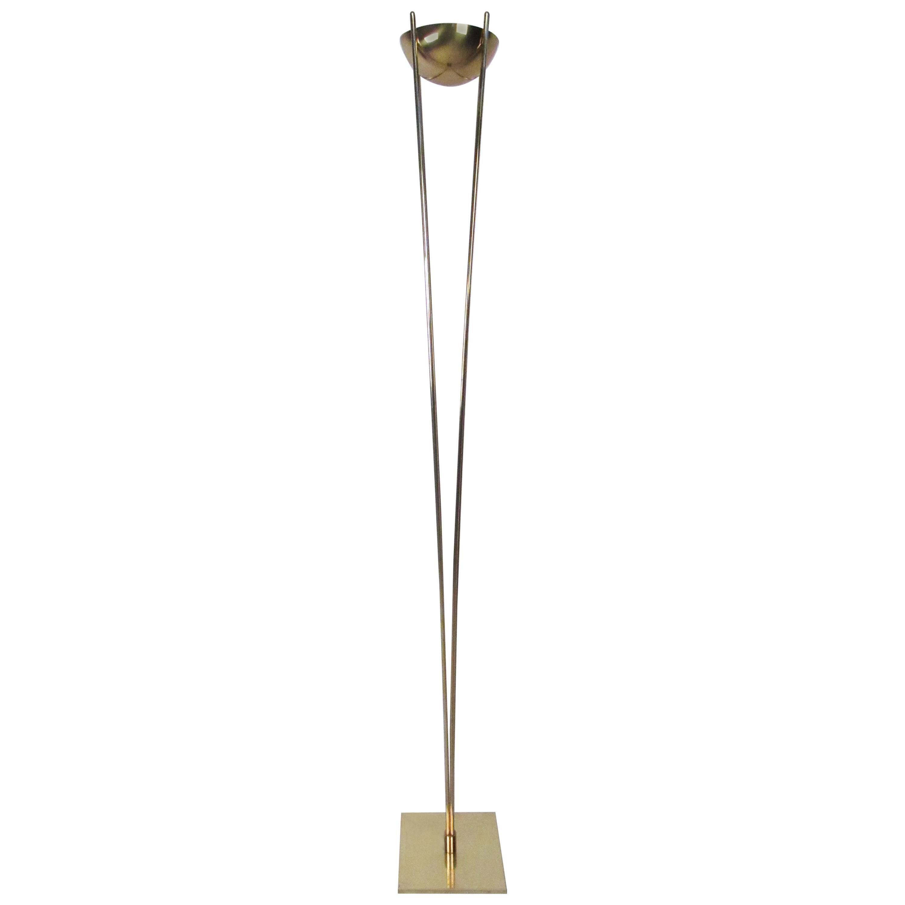 Mid-Century Modern Brass Torchiere Lamp at 1stDibs