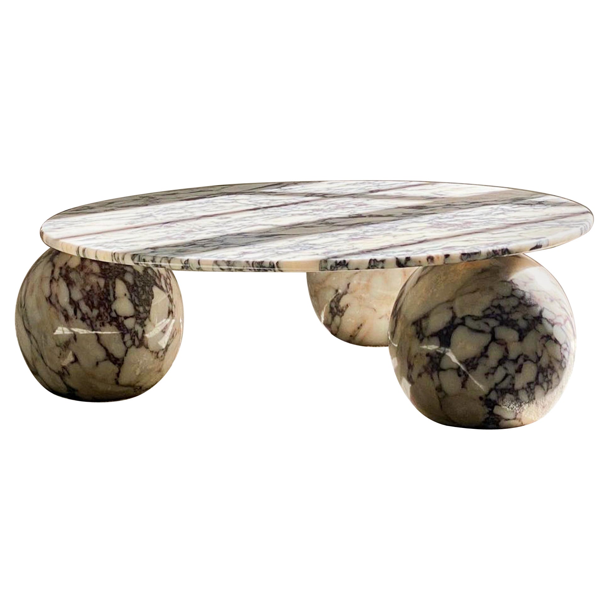 Calacatta Violet Marble Round Coffee Table, Made in Italy For Sale at ...