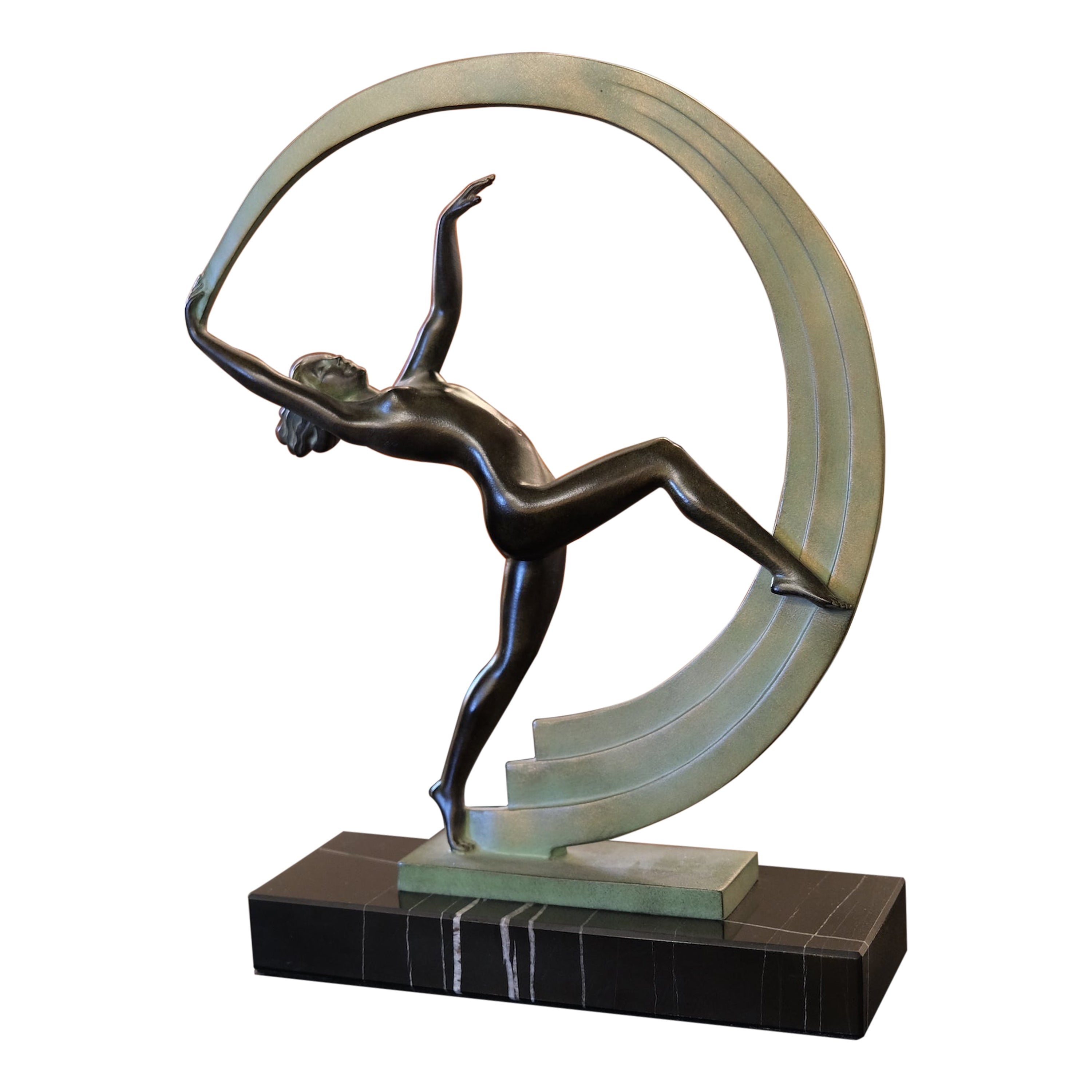 Dancer Sculpture in Spelter, Folie by Denis, Original Max Le Verrier at ...