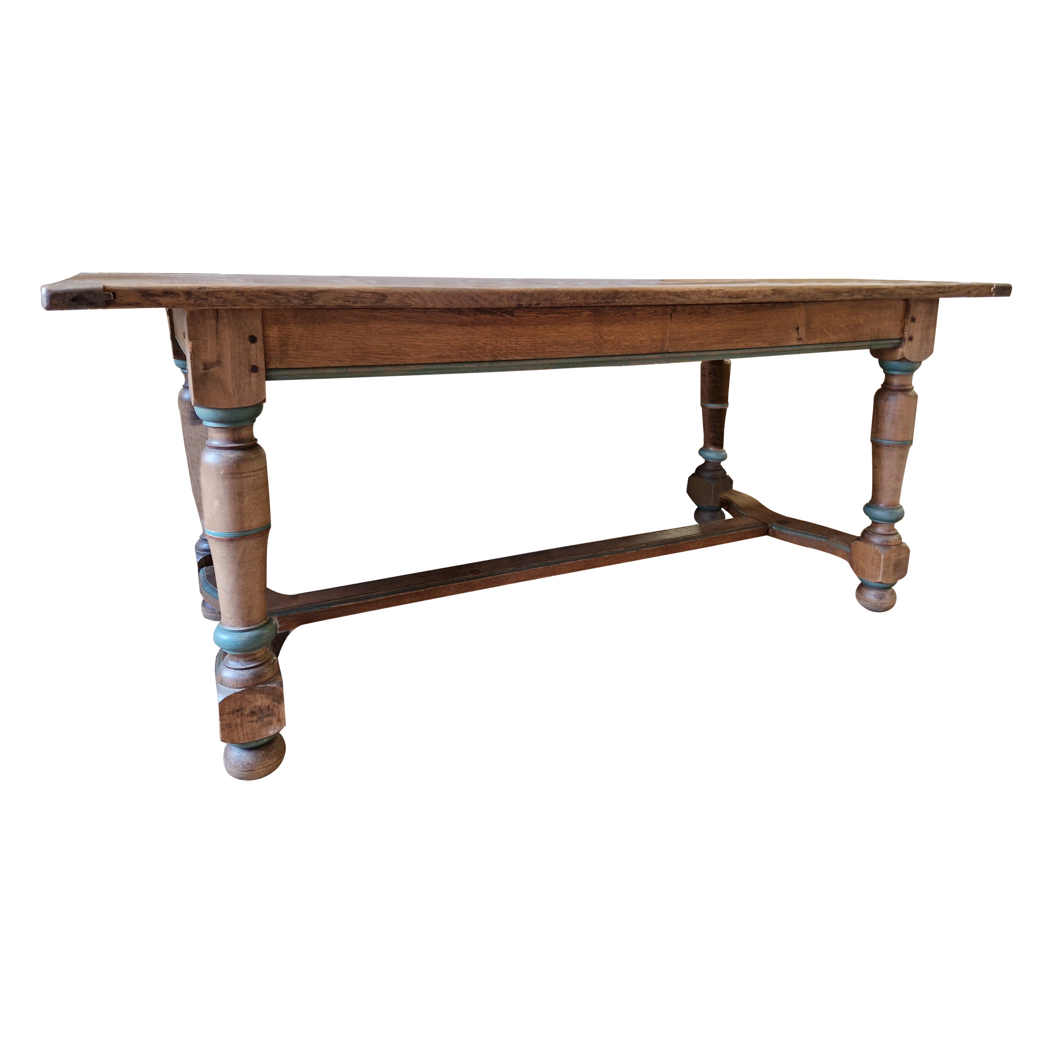 Antique French Farmhouse Table in Pine Wood For Sale at 1stDibs