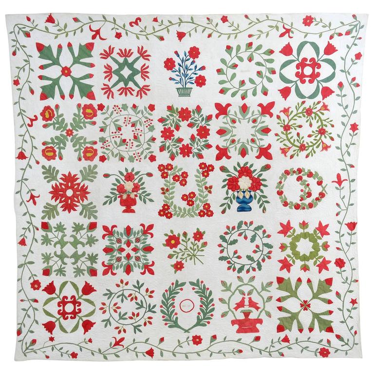 Baltimore Album Quilt at 1stDibs | baltimore quilts