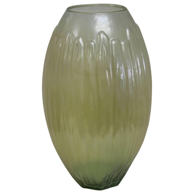 Monumental Chartreuse Vaseline Vase at 1stDibs