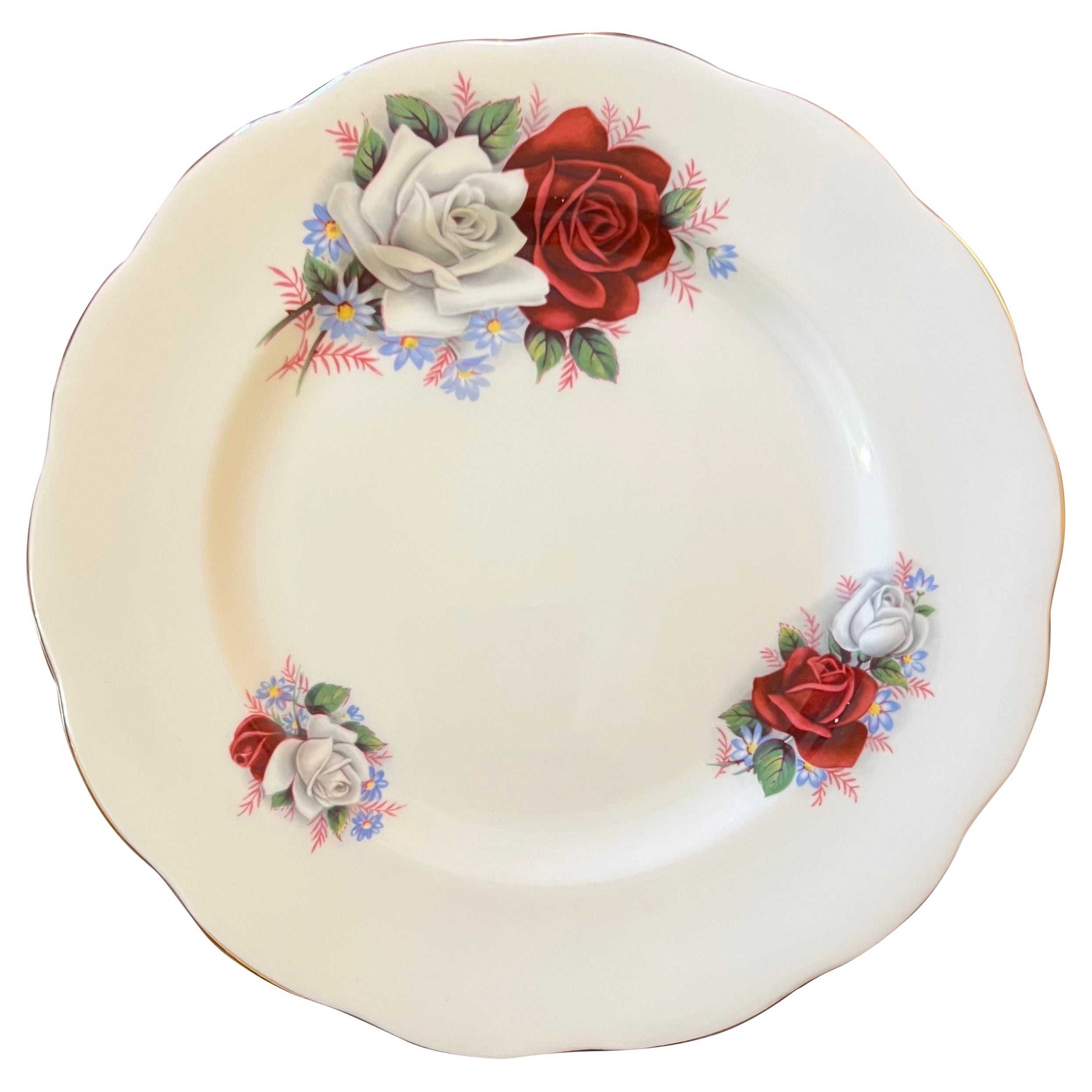 Vintage Queen Anne Duet Dinner Plate For Sale at 1stDibs