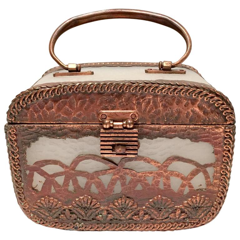 1950s Styled by Walborg Copper Clad and Lucite Box Purse For Sale at ...