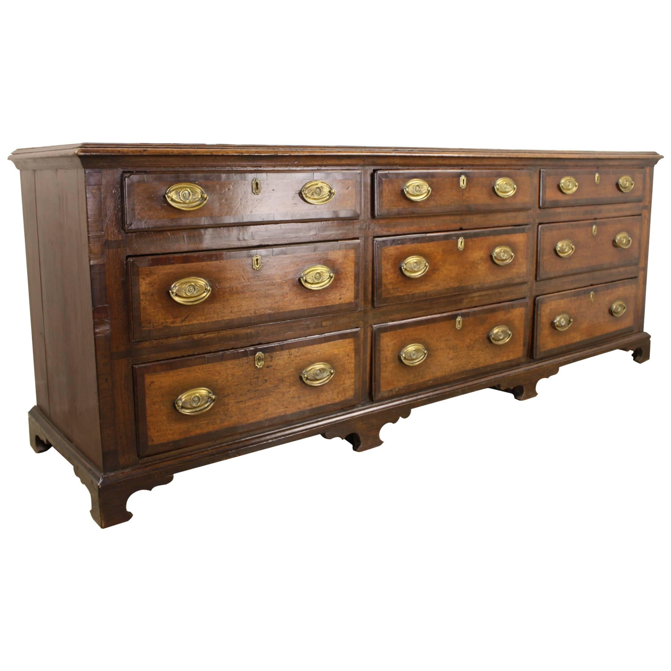Antique English Oak Long Chest at 1stDibs | long antique dresser