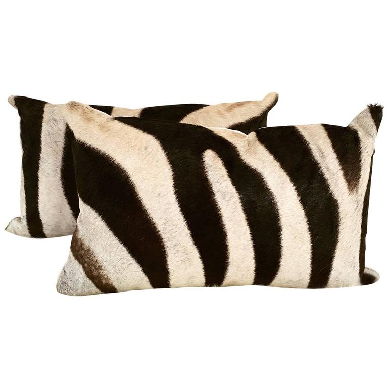 Zebra Hide Pillows, No. 16 and 35 at 1stDibs