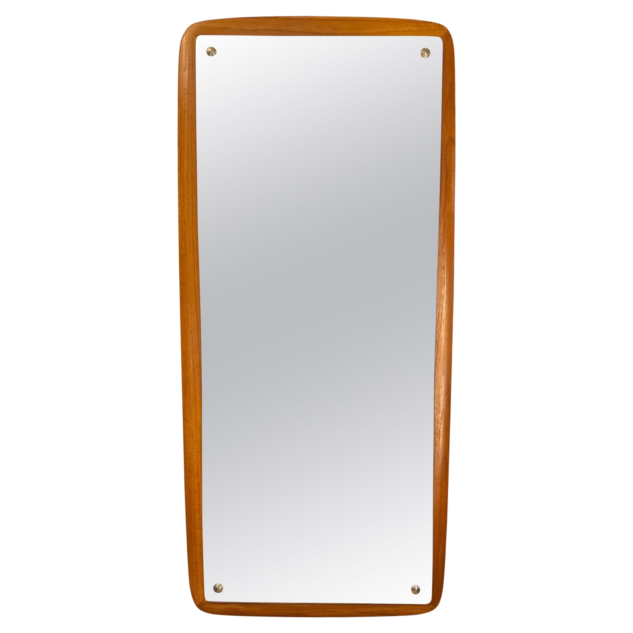 Mid-Century Modern Danish Teak Wood Mirror For Sale at 1stDibs
