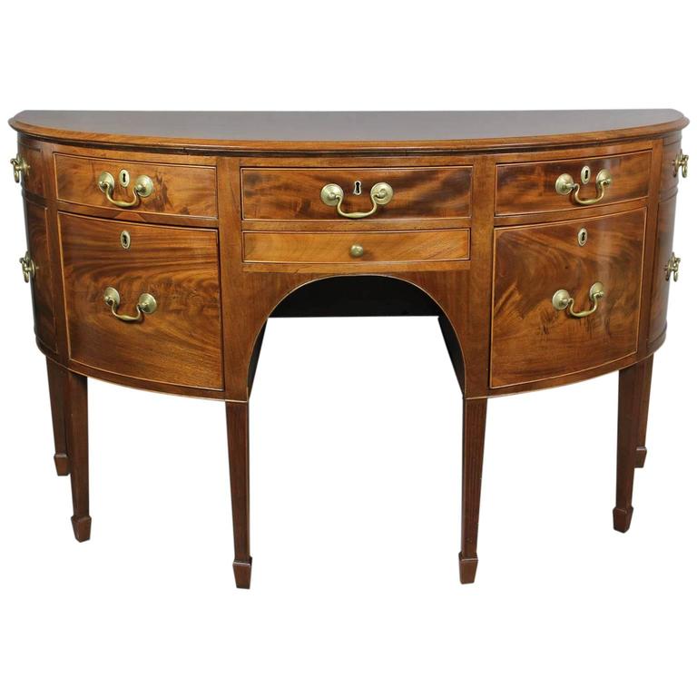 George III Mahogany Demilune Sideboard For Sale at 1stDibs