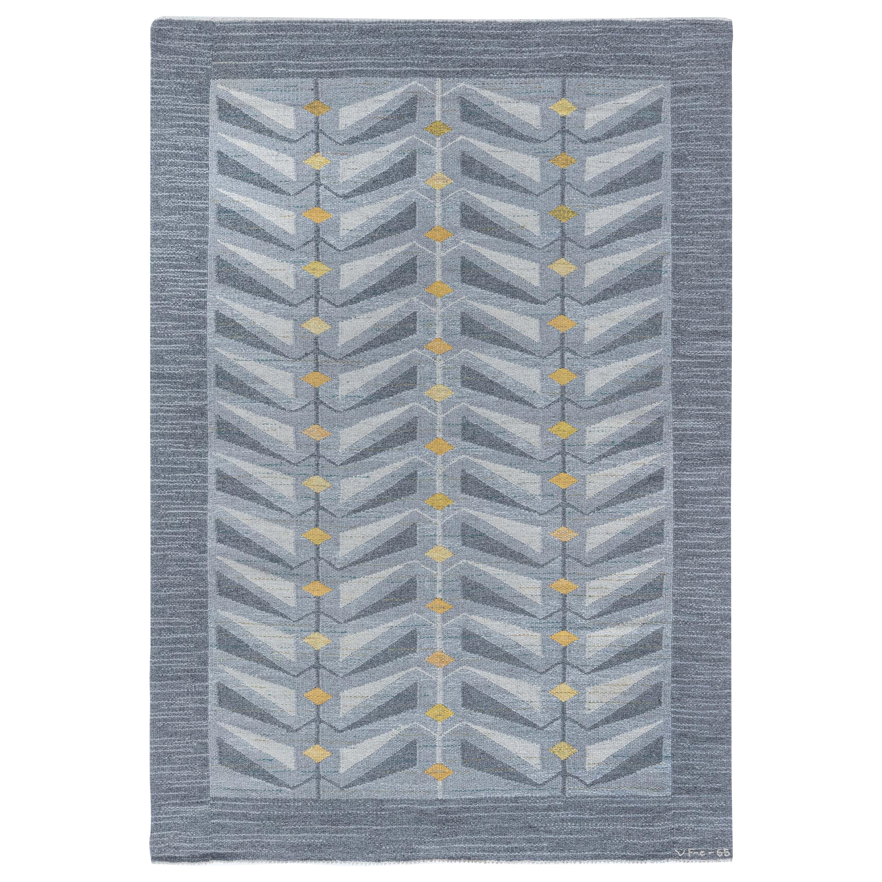 Doris Leslie Blau Vintage Swedish Flat Woven Rug by Marianne Richter AB ...