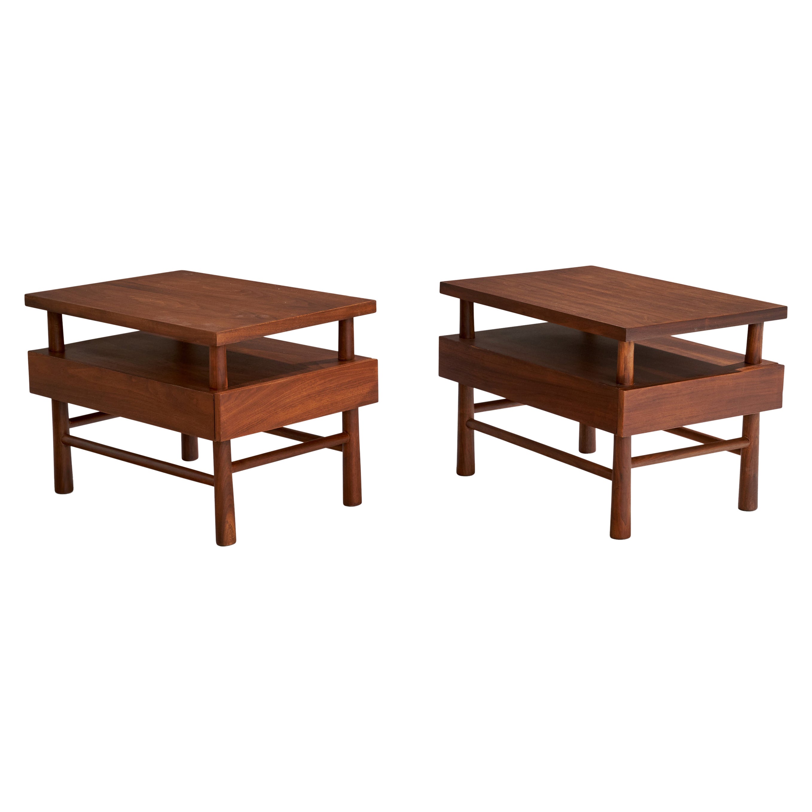 American of Martinsville, Side Tables, Walnut, USA, 1950s For Sale at 1stDibs