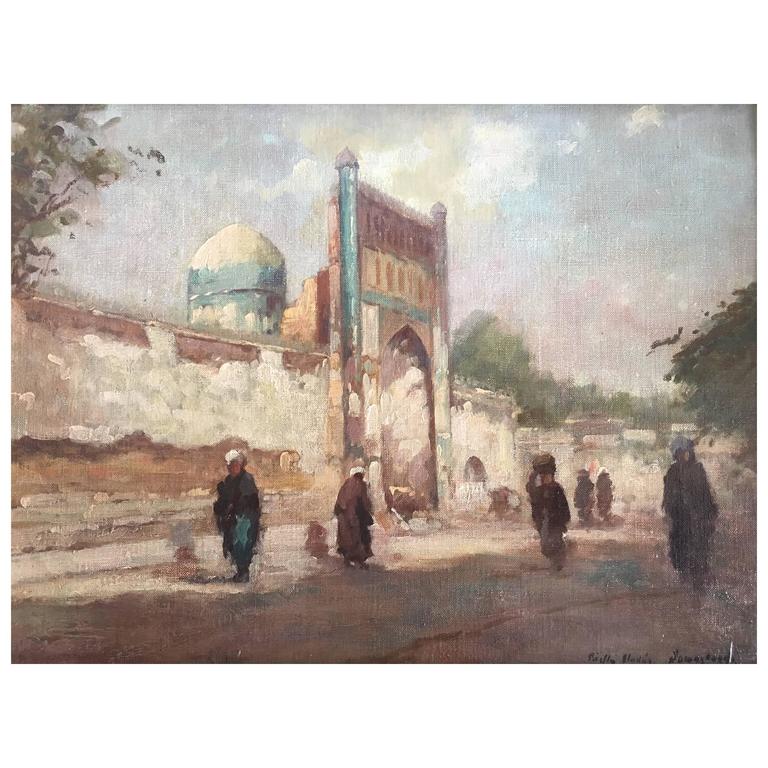 Beautiful Oil on Canvas Representing Samarkand in Uzbekistan at 1stDibs