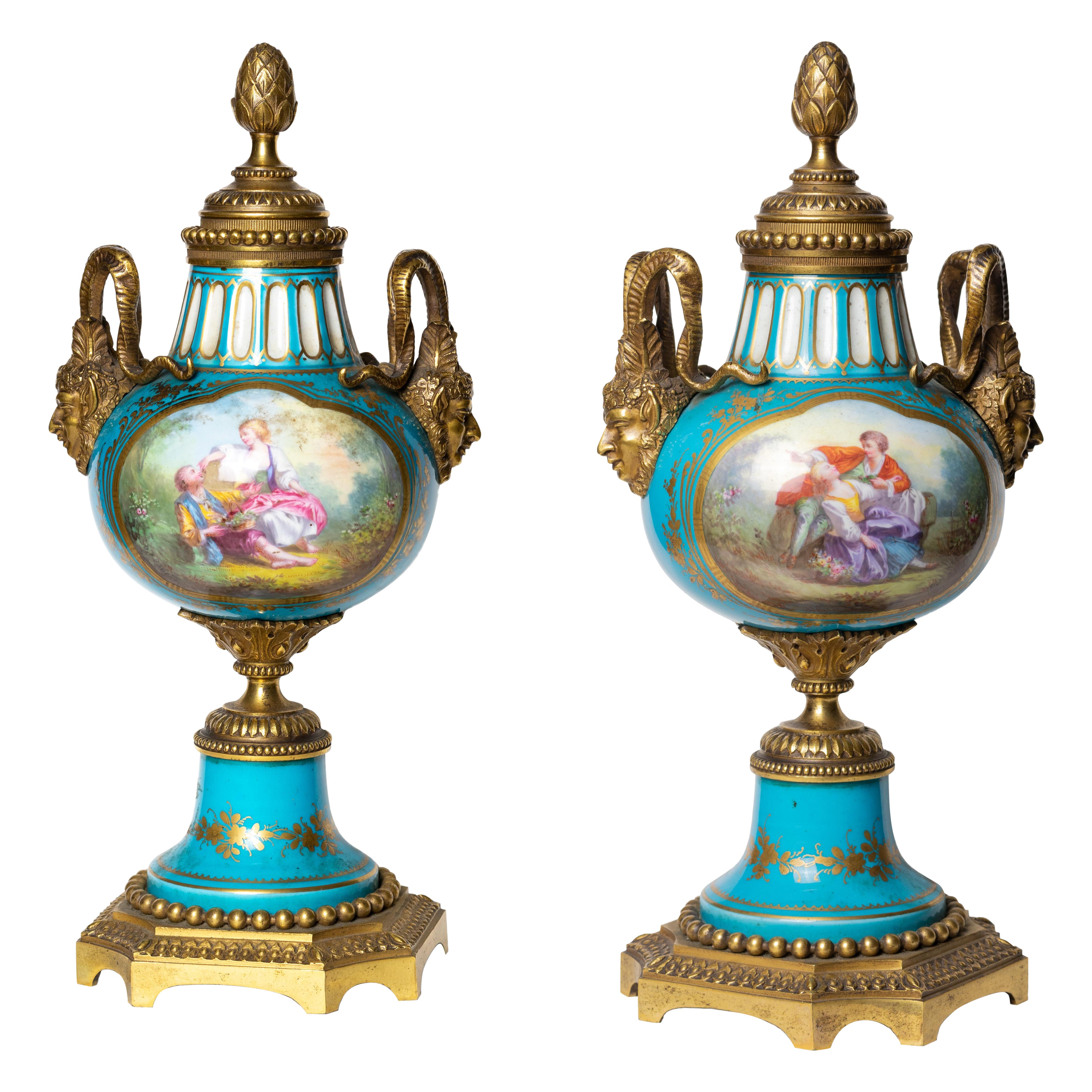 Pair Of Ormolu Sèvres Porcelain Candelabra By François Boucher, (18th ...