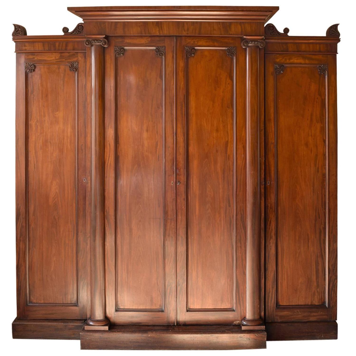 Magnificent Greek Revival Mahogany Wardrobe, English, ca. 1835 at 1stdibs
