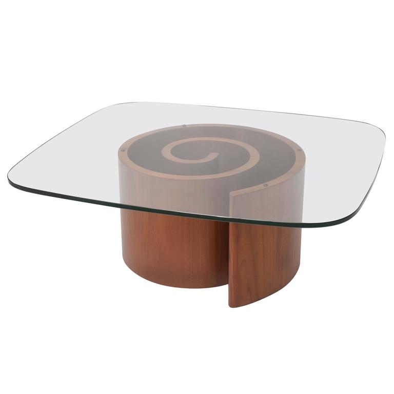 Walnut Snail Coffee Table by Vladimir Kagan at 1stDibs | vladimir kagan ...