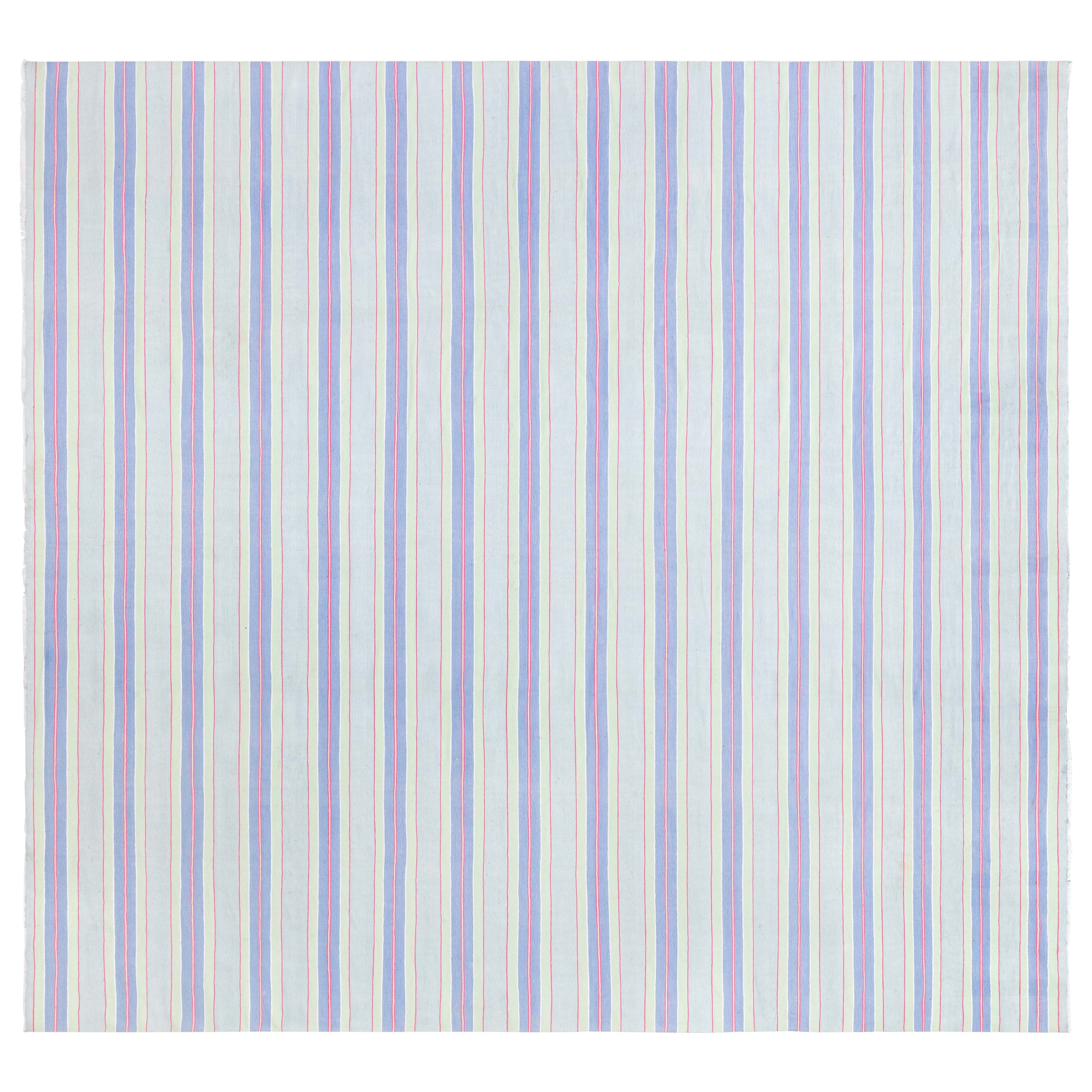 Doris Leslie Blau Mid-20th Century Indian Dhurrie Rug For Sale at 1stDibs