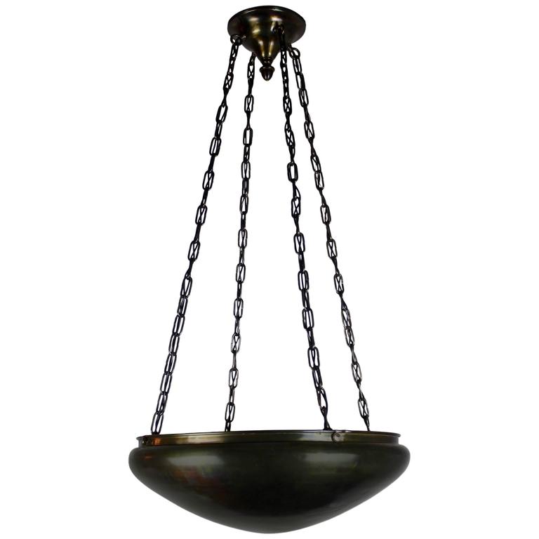 Arts and Crafts Brass Bowl Fixture at 1stDibs