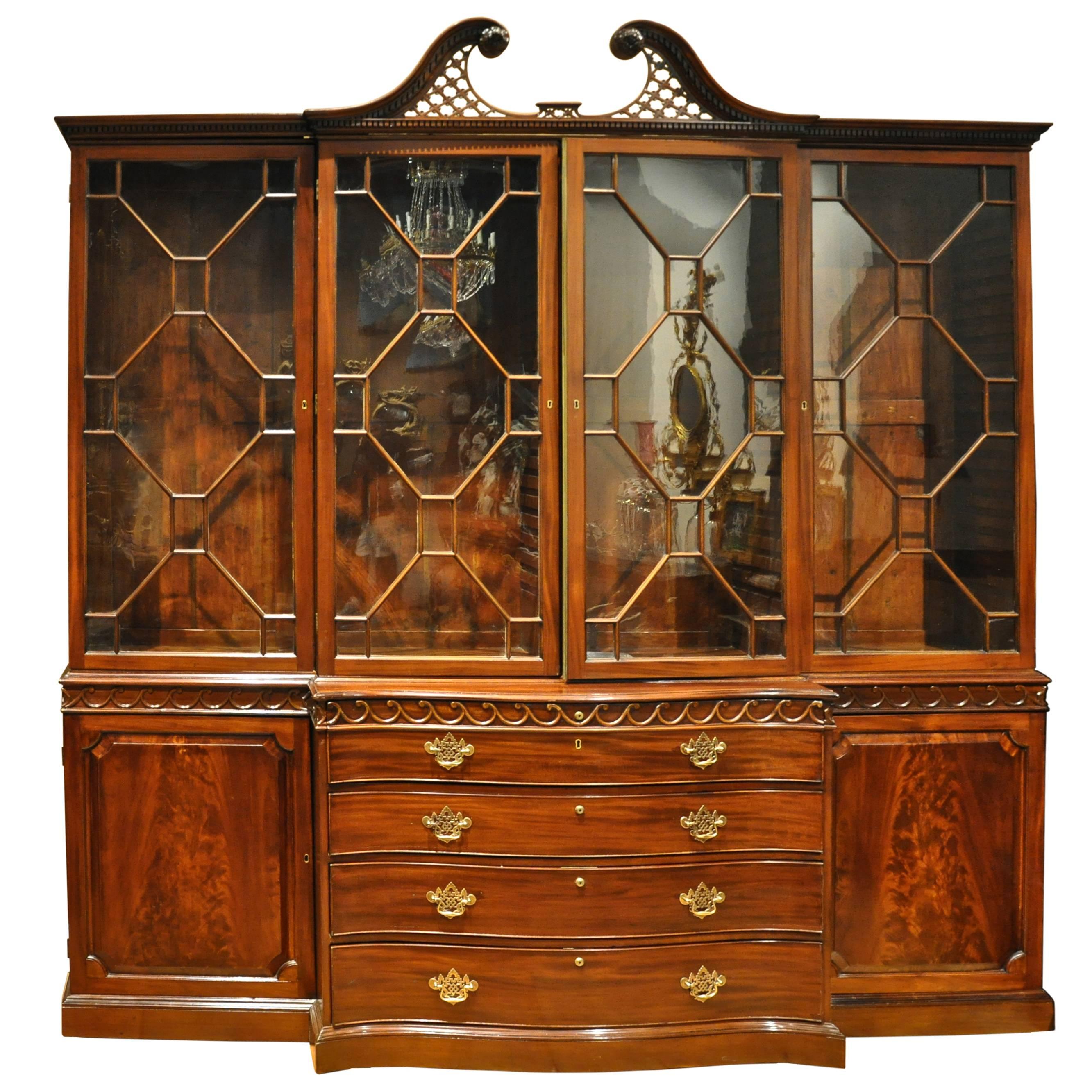 Period 18th Century George III Chippendale Mahogany Breakfront at ...