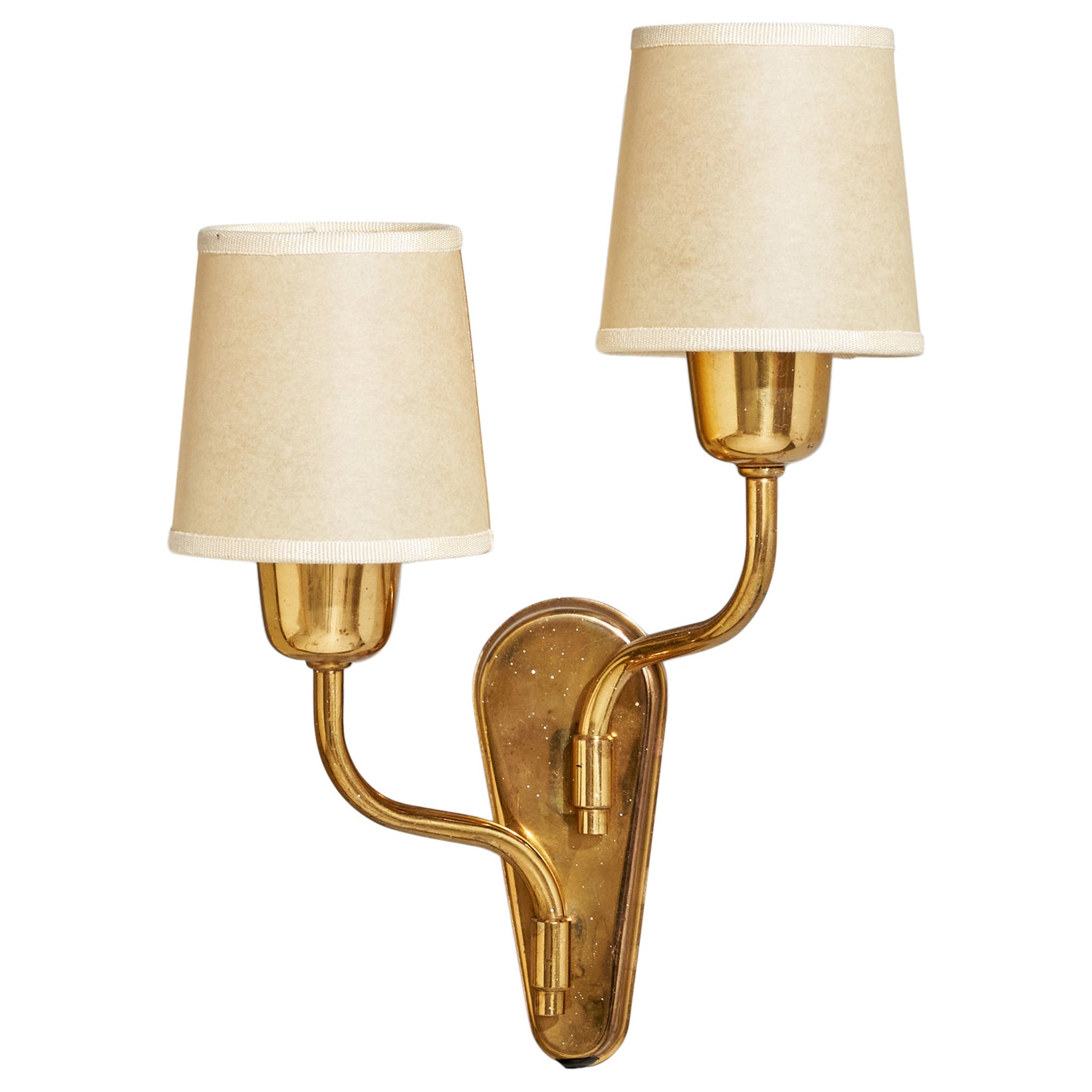Fog and Mørup, Wall Light, Brass, Paper, Denmark, 1950s For Sale at 1stDibs