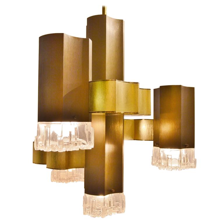 Gaetano Sciolari Architectural Asymmetrical Chandelier at 1stDibs