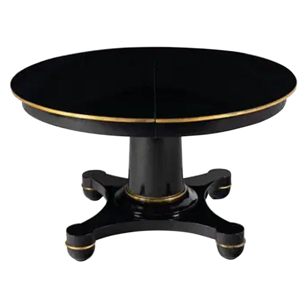 Black Biedermeier Dining Table with Gold Accents For Sale at 1stDibs